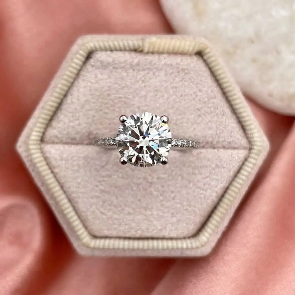 2.35 Carat Round Cut Lab Diamond Engagement Ring - Engagement Ring ...