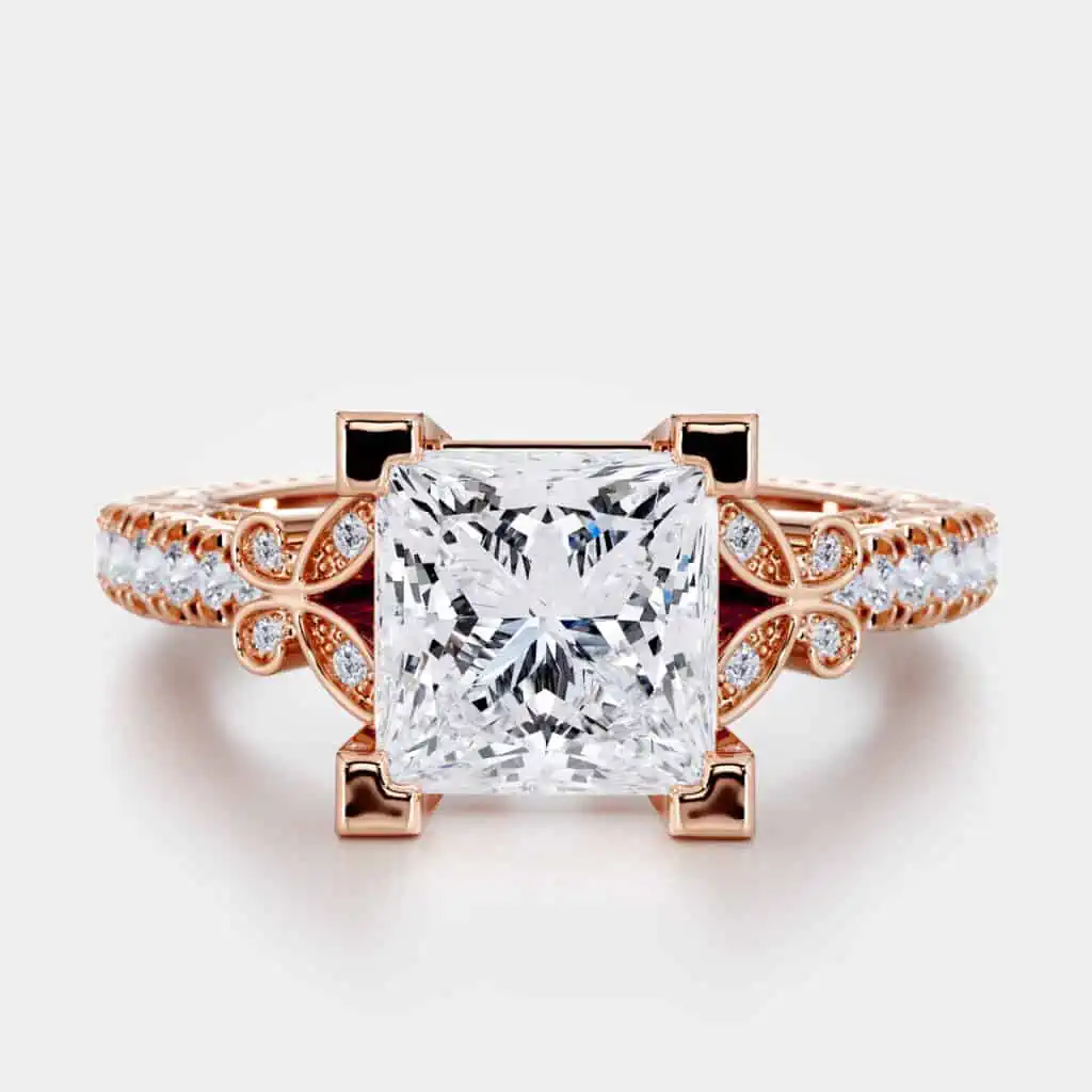 2 Carat Princess Cut Lab Diamond Engagement Ring - Engagement Ring ...
